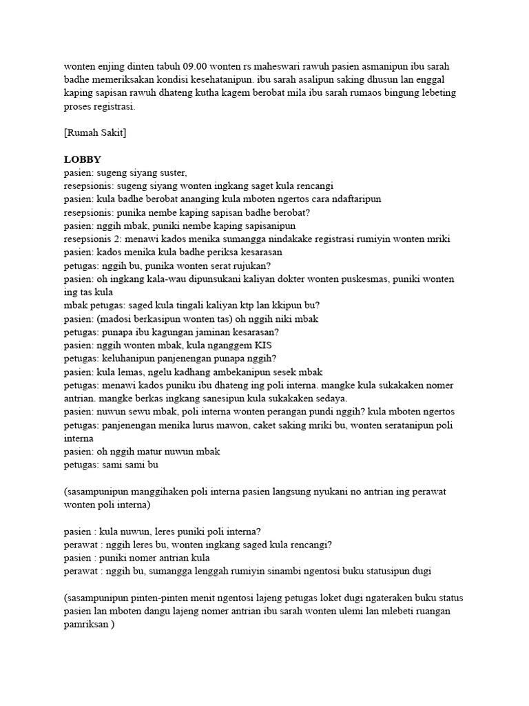 Dialog Pelayanan Basa Jawa Krama Alus | PDF