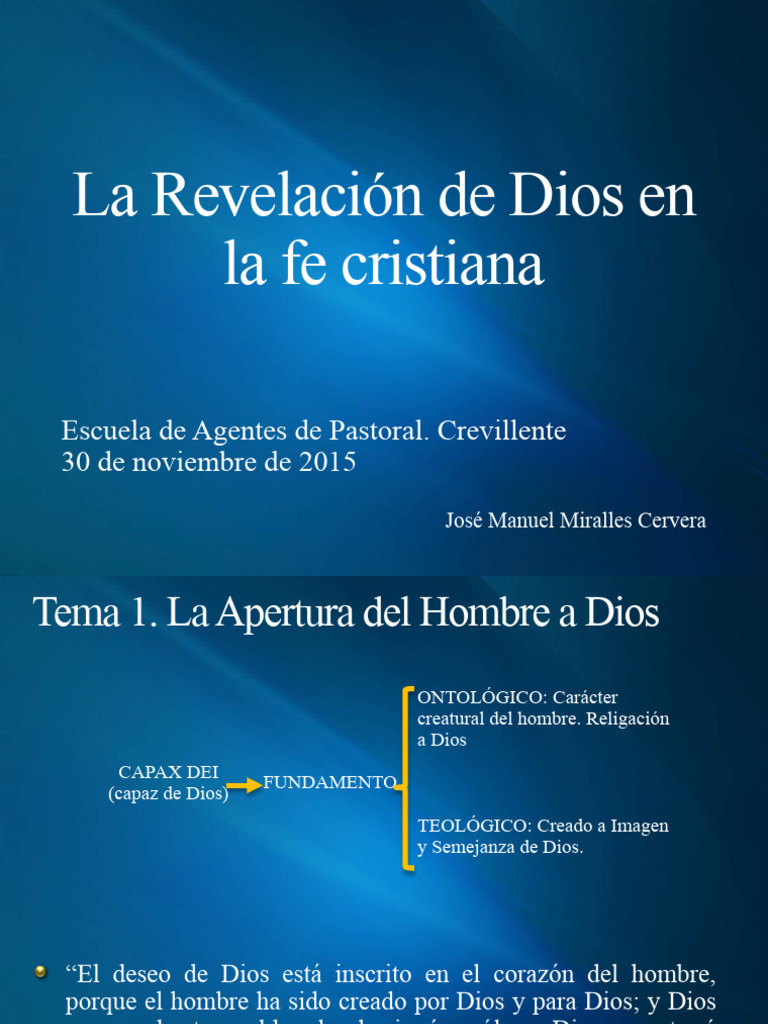 La Revelación de Dios en La Fe Cristiana | PDF | Cristo (título) | Dios