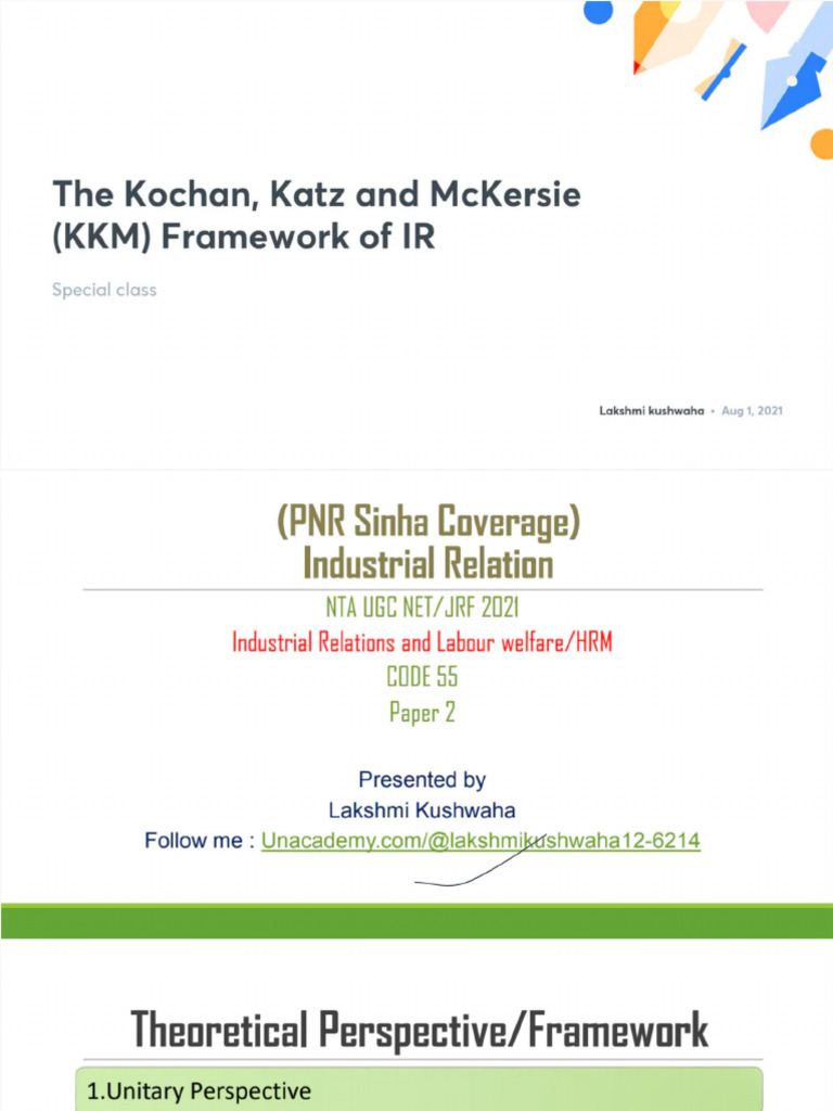 The Kochan Katz and McKersie KKM Framework of IR With Anno | PDF