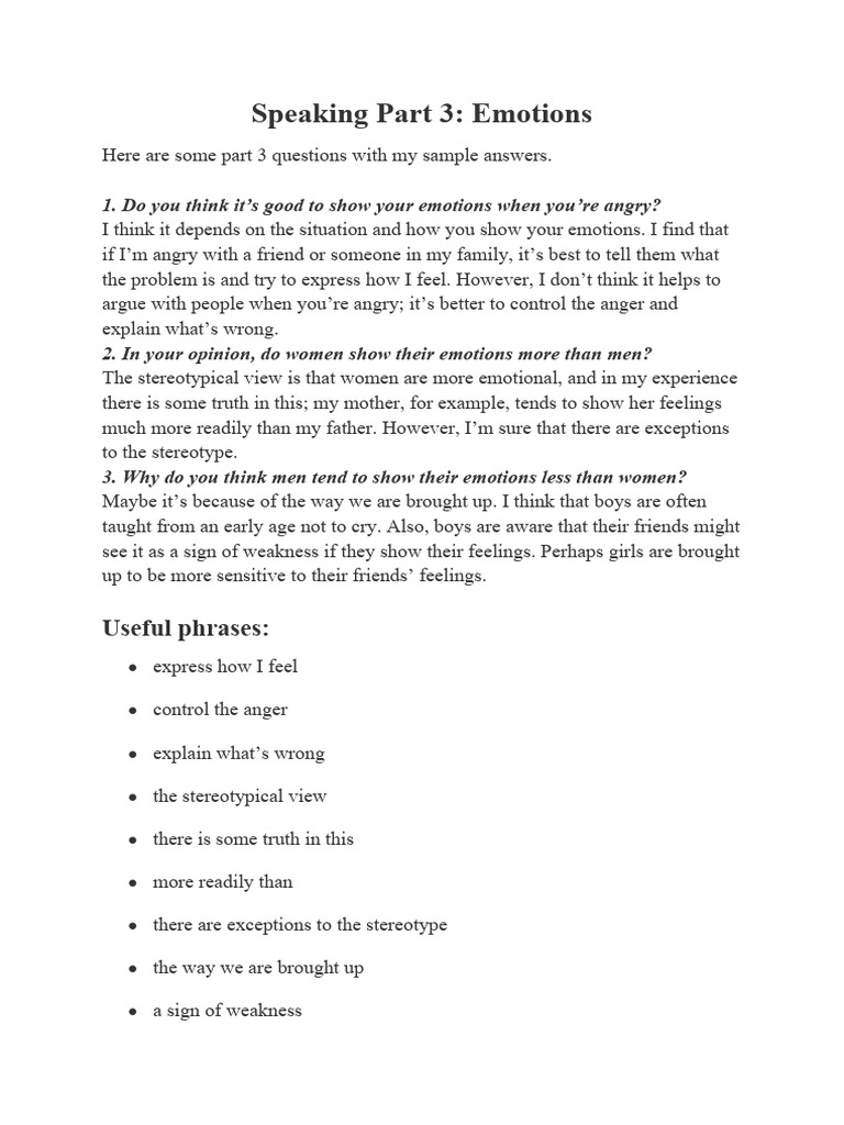 Controlling Emotions in Relationships | PDF