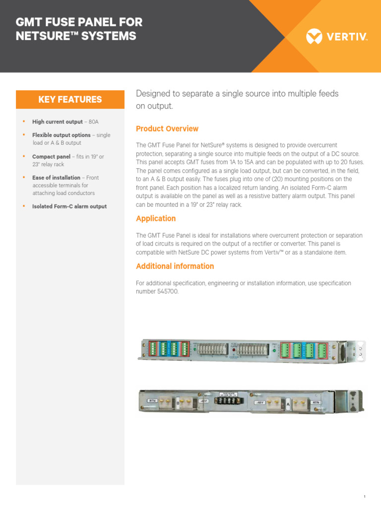 Gmt Fuse Panel for Netsure Systems Data Sheet | Download Free PDF ...