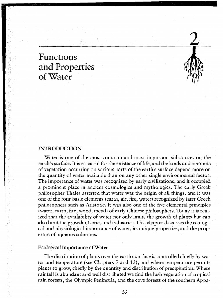 Of Water: Functions and Properties | PDF | Intermolecular Force ...