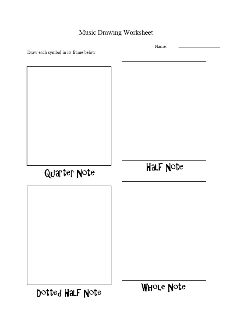 Music Symbols Drawing Worksheet | PDF