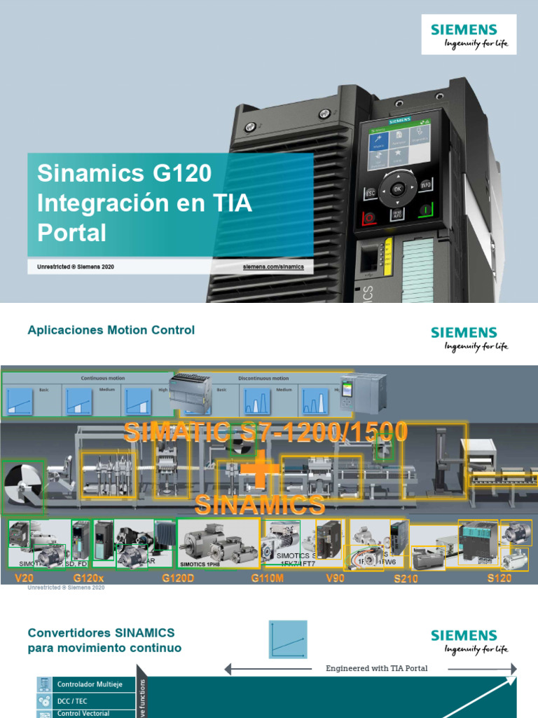 Webinar Sinamics g120 Integracion en Tia Portal | PDF | Aplicación ...