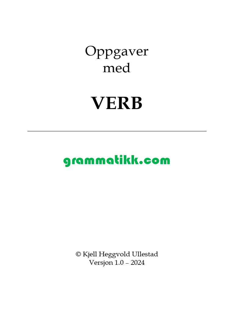 Oppgaver Verb | PDF