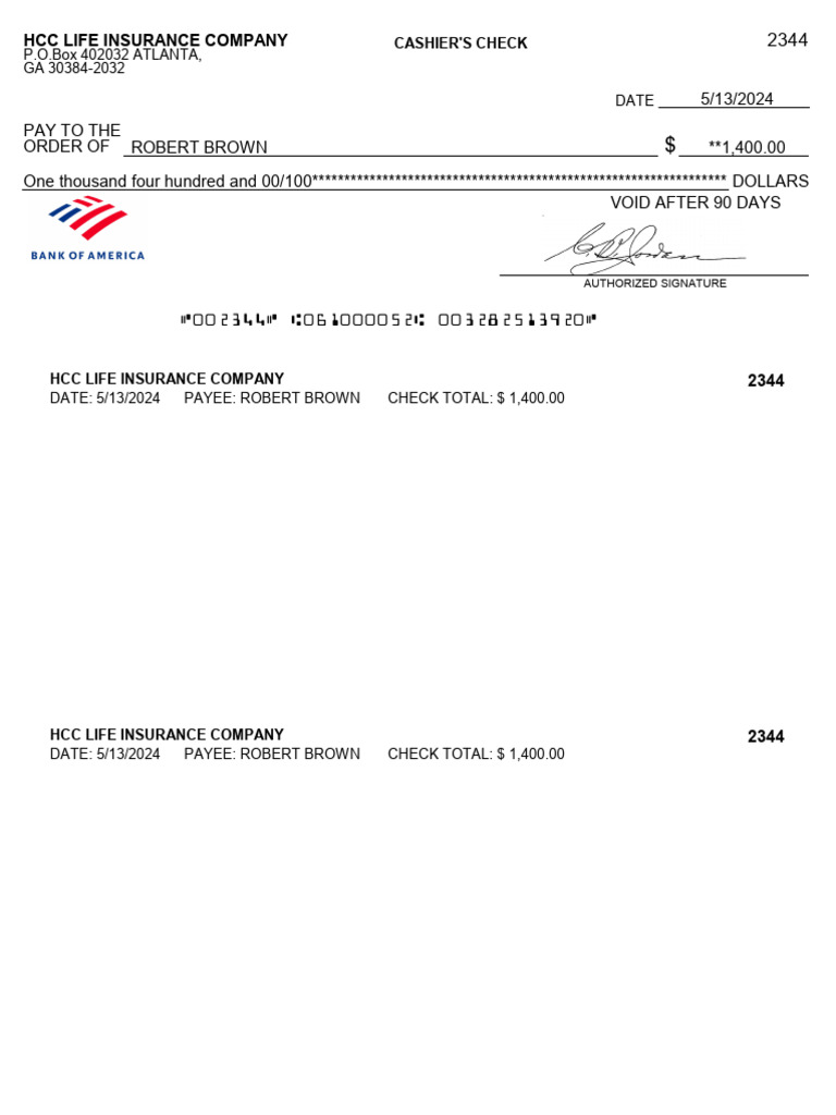 HCC Life Insurance Company: O002344O T061000052T 003282513920O | PDF ...