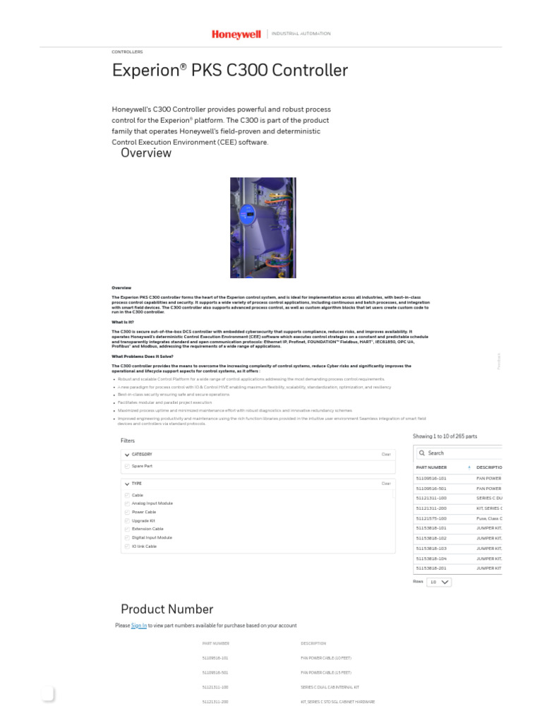 Experion® PKS C300 Controller _ Honeywell | PDF | Computer Security ...