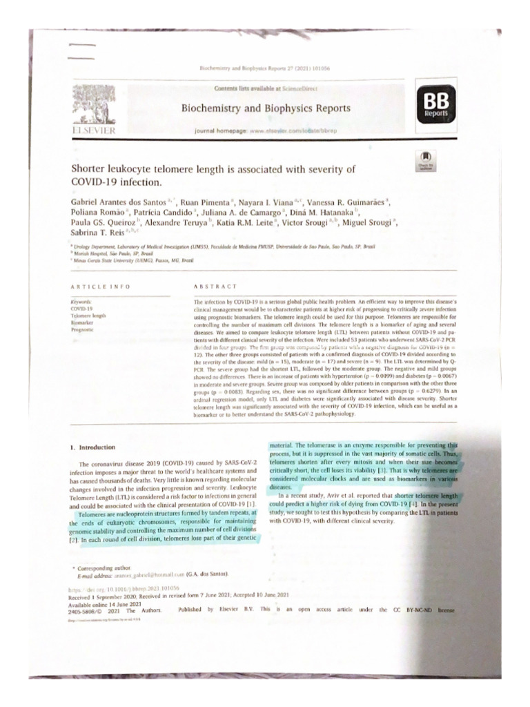 Biochemistry and Biophysics Reports | PDF