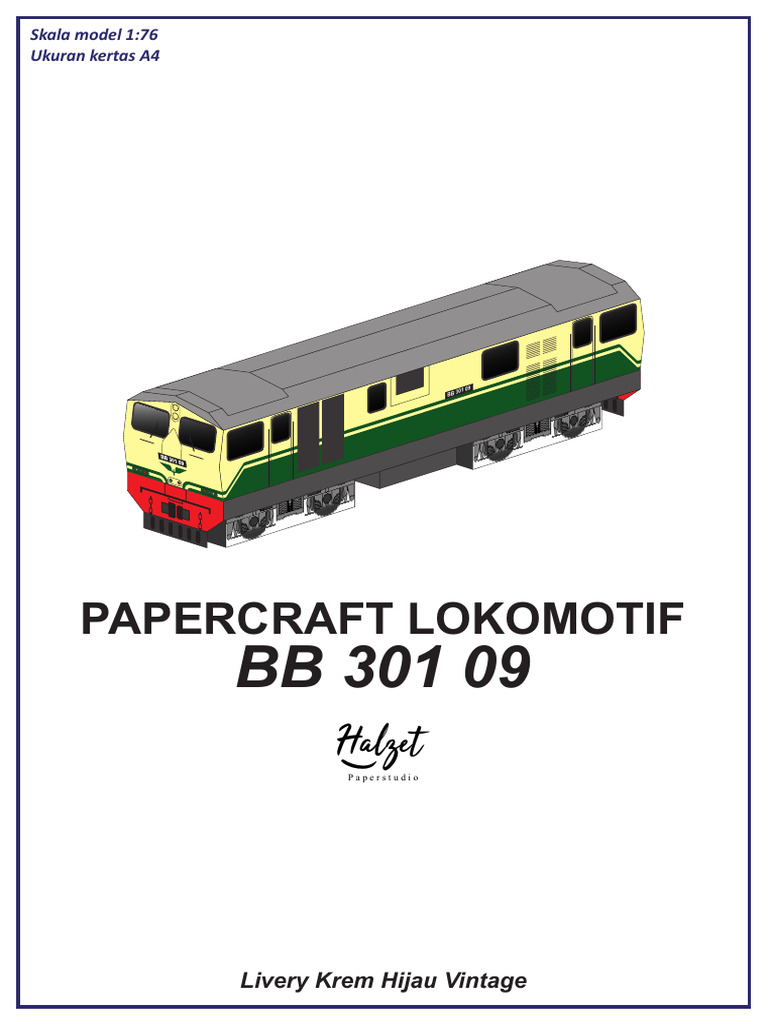 Papercraft Lokomotif BB 301 09 Gratis | PDF