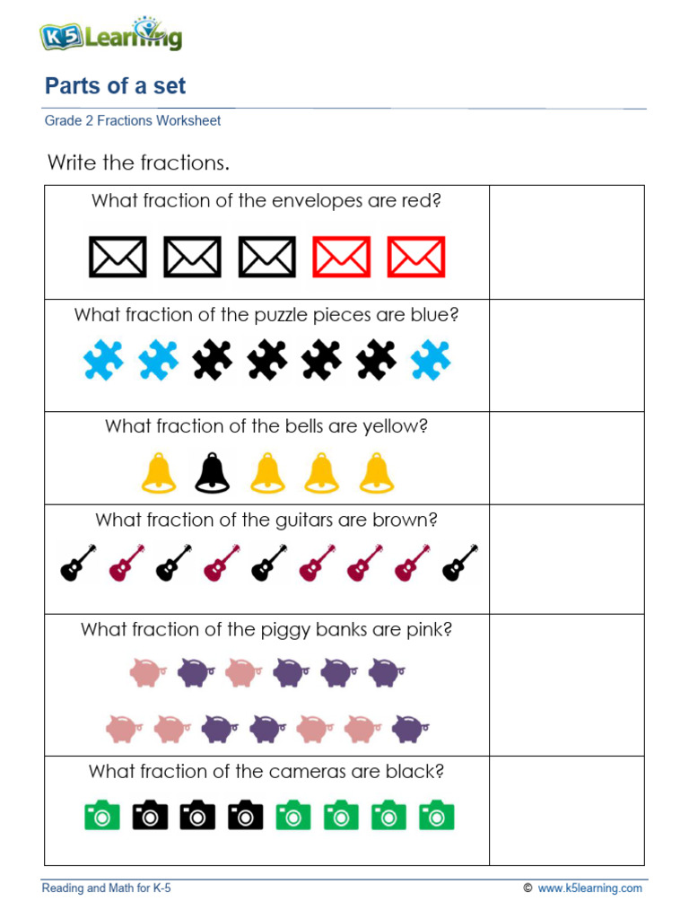 Grade 2 Fractions Parts of Set B 1 | PDF