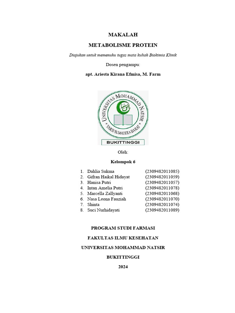 Makalah Kel 4 Metabolisme Protein | PDF | Kesehatan Holistik