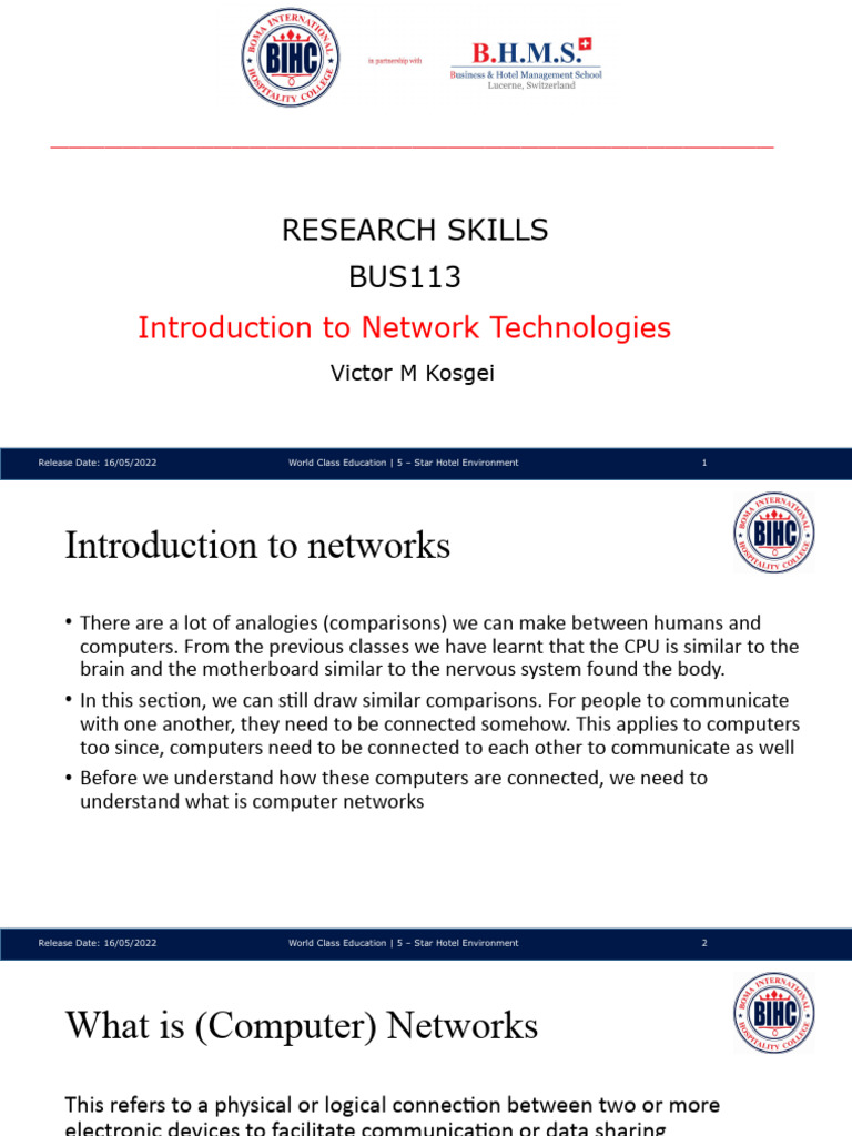 Introduction To Network Technologies (BUS113) | PDF | Computer Network | Transport Layer Security