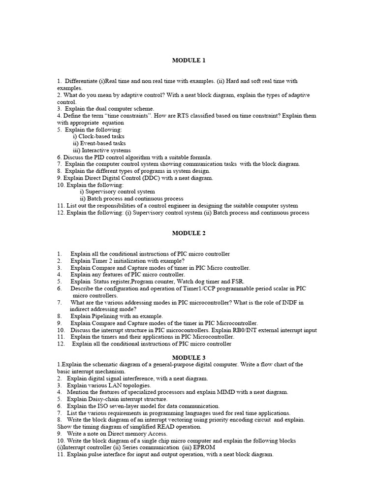 RTS Question Bank | PDF | Microcontroller | Operating System
