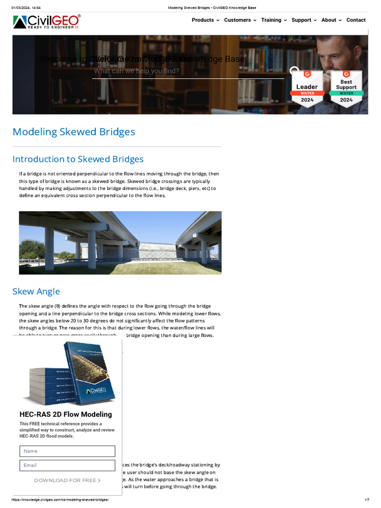 Modeling Skewed Bridges - CivilGEO Knowledge Base | PDF | Angle | Bridge