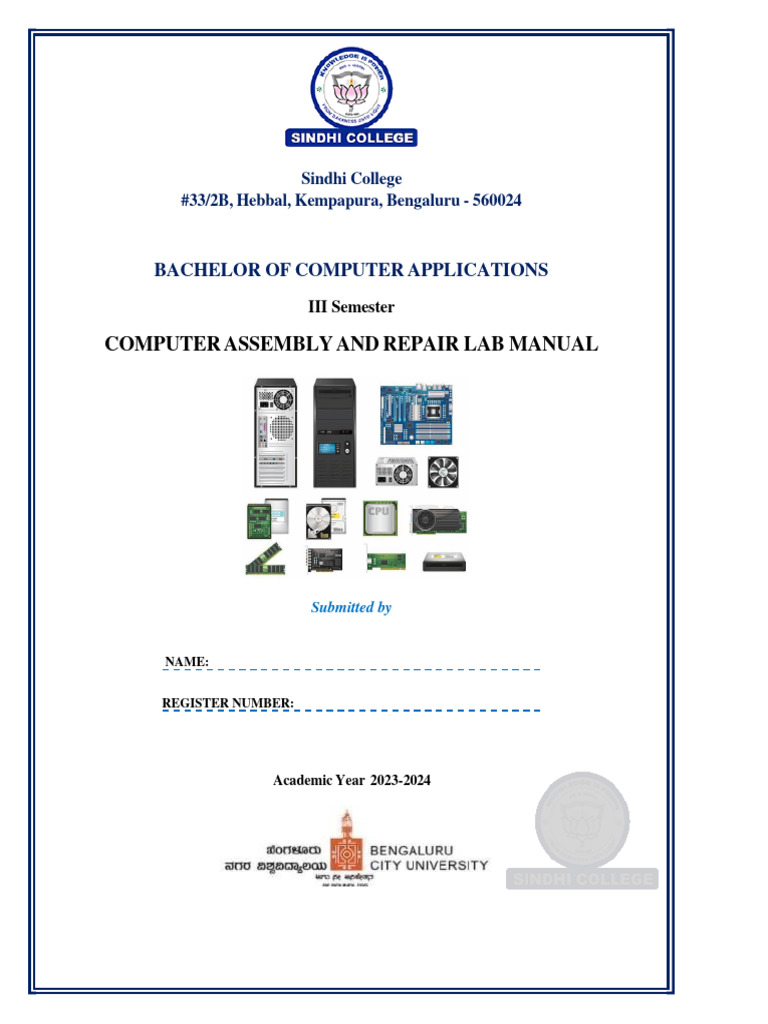 Computer-Assembly-And-Repair-Lab-Manual 2023 - 202 - 231209 - 093922 | PDF | Bios | Installation ...