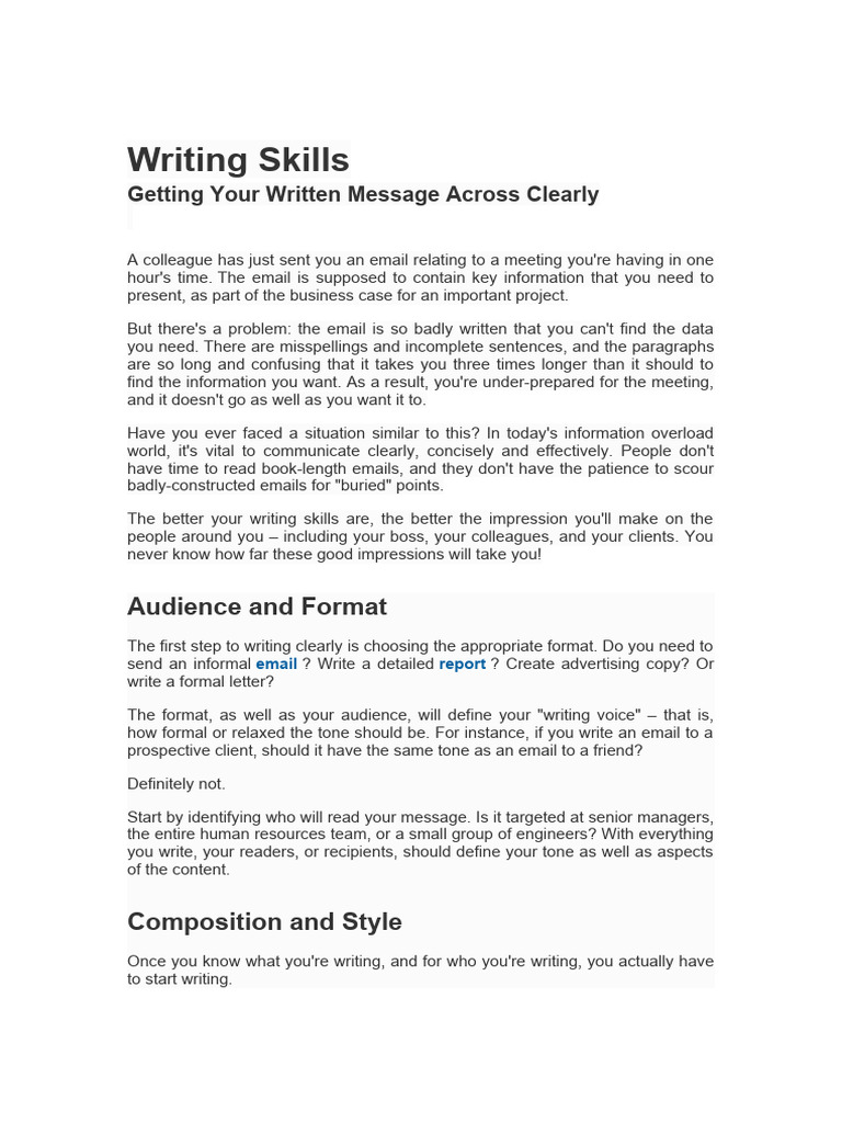 Writing Skills | PDF | Proofreading | Rhetoric