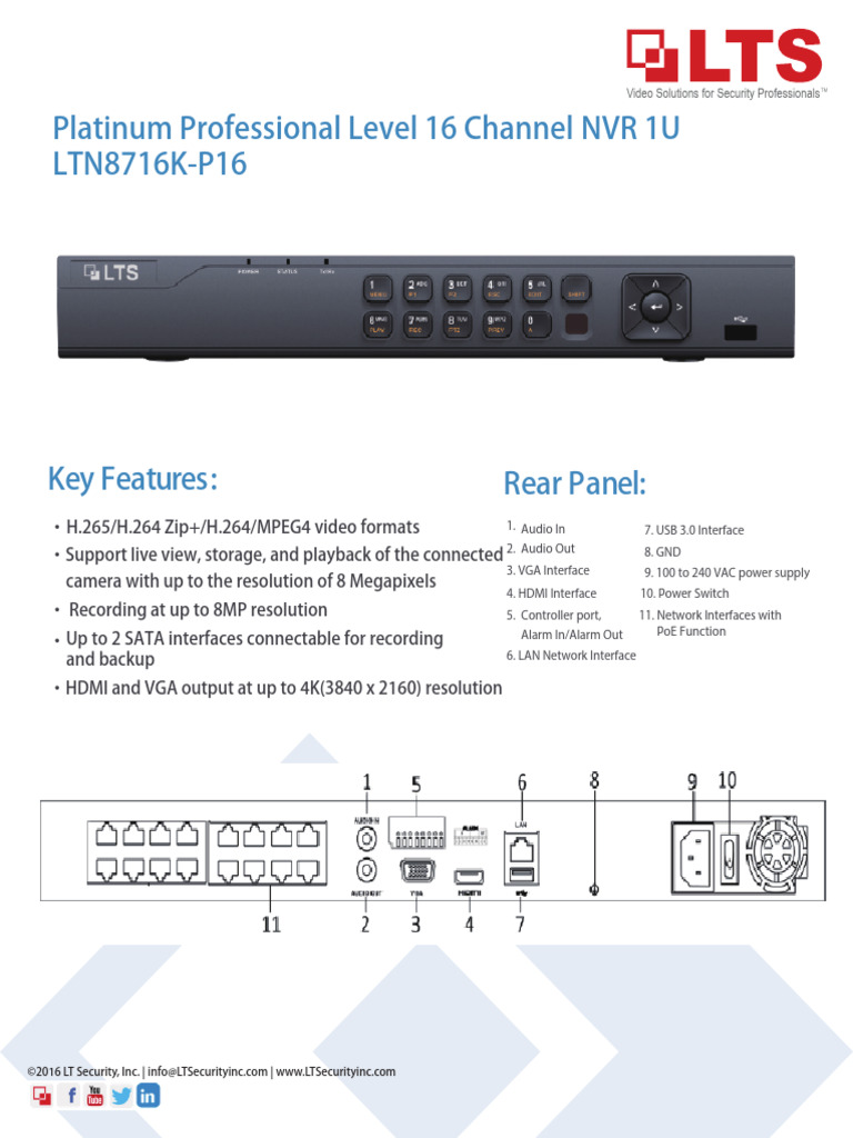 LTN8716K-P16 - Data Sheet | PDF | Hdmi | Hard Disk Drive