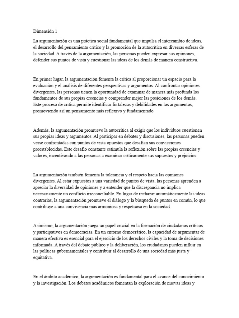 Importancia de la Argumentación Social | PDF | Tolerancia | Democracia