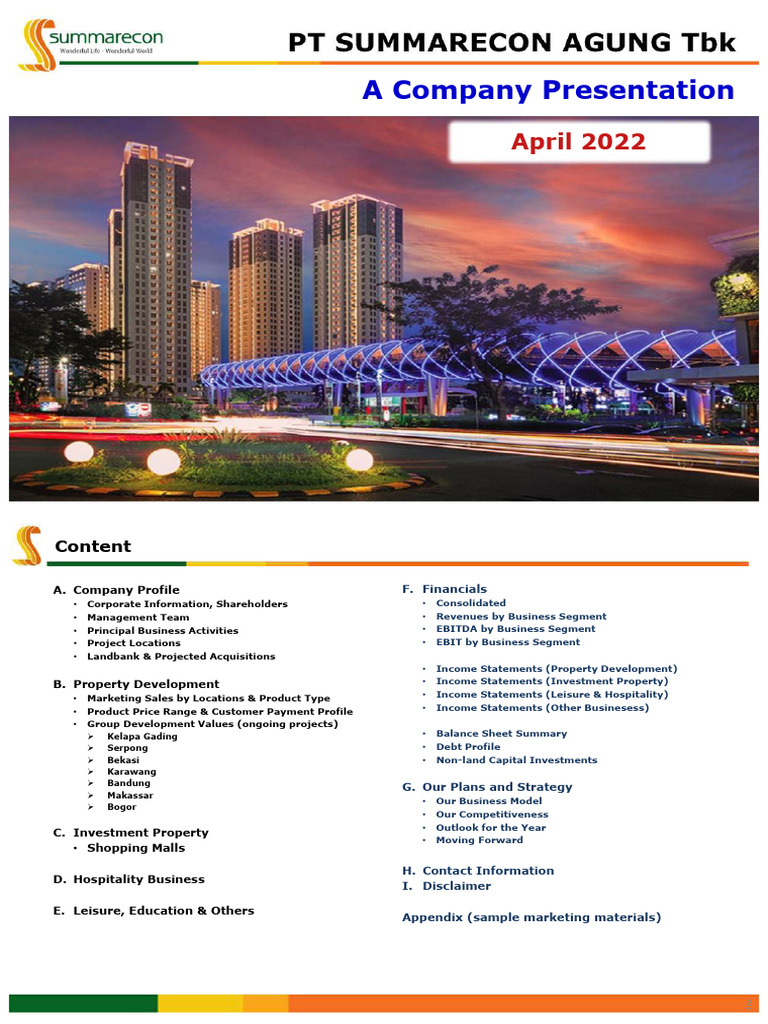 Investor Insights: Summarecon Agung | PDF | Business | Financial Economics