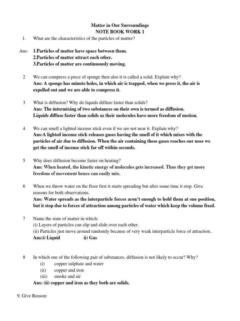Characteristics and Behavior of Matter | PDF | Gases | Liquids