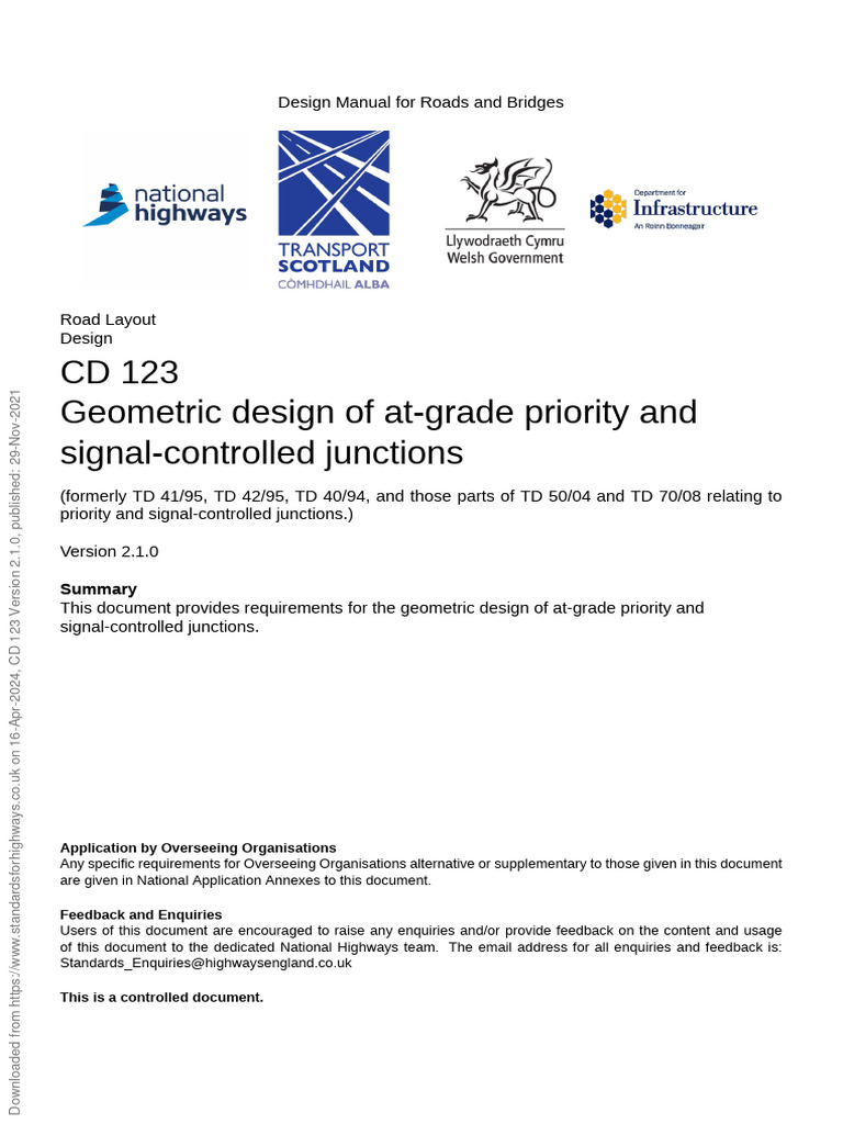 CD 123: Junction Design Guidelines | PDF | Road | Transport