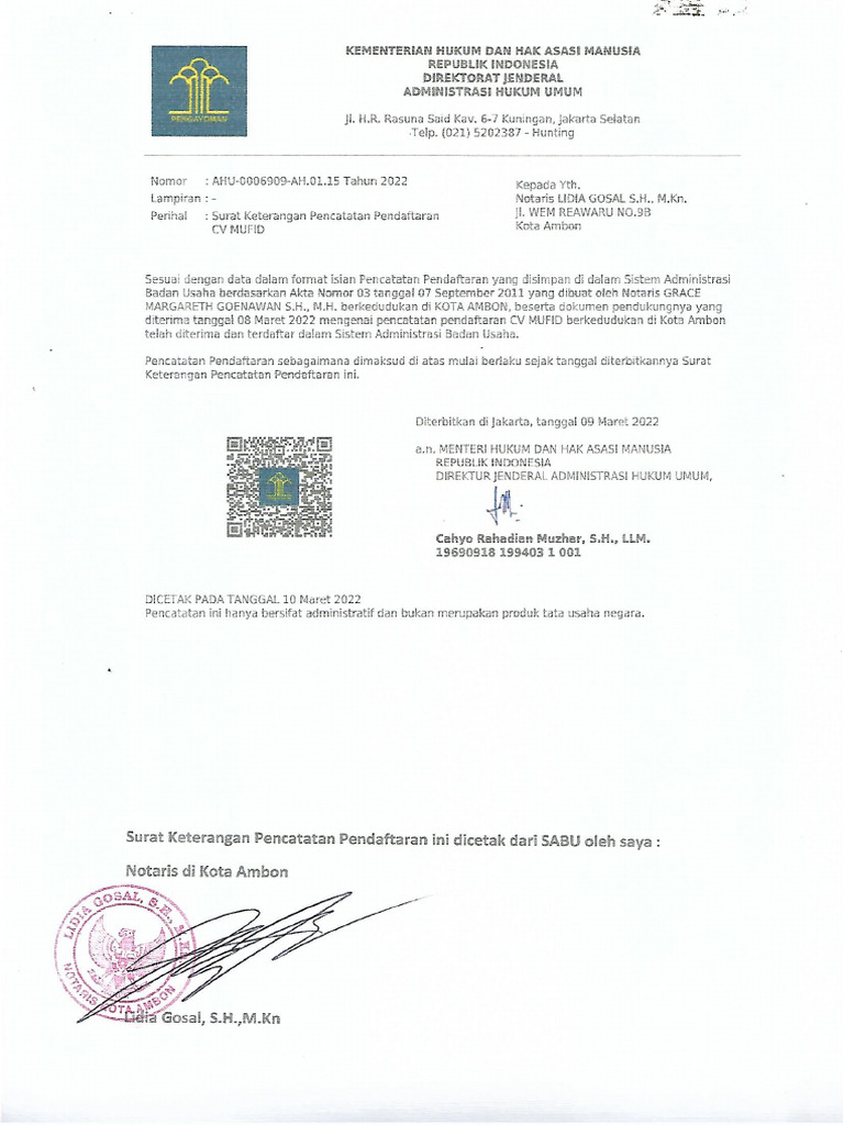 SK_KEMENKUMHAM_CV.MUFID | PDF