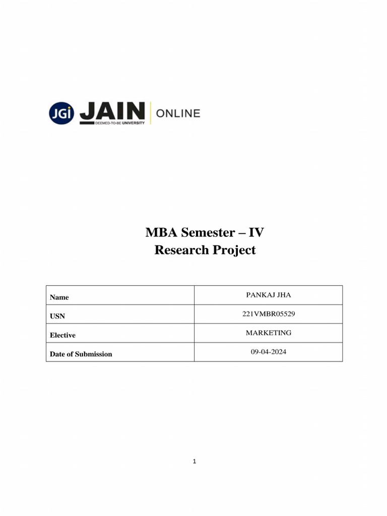 Research Project Synopsis | PDF