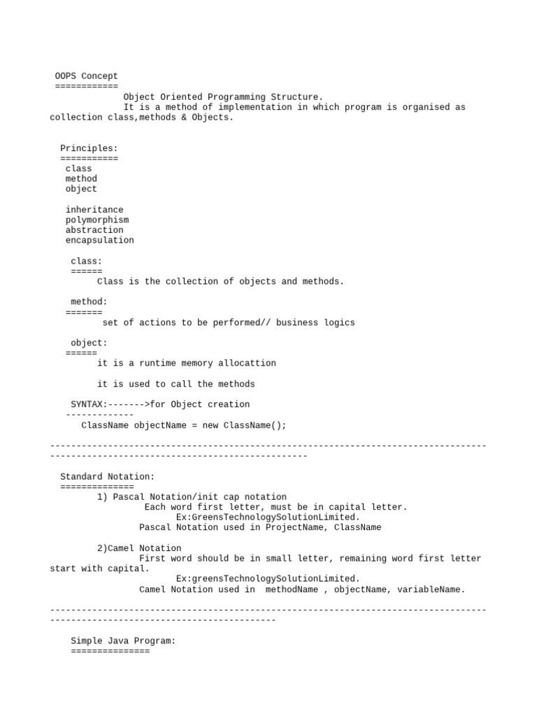 Oops | PDF | Method (Computer Programming) | Class (Computer Programming)