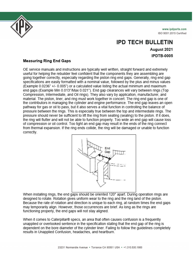 IPDTB0005 - Measuring Ring End Gaps Revised 081621 | PDF | Piston ...