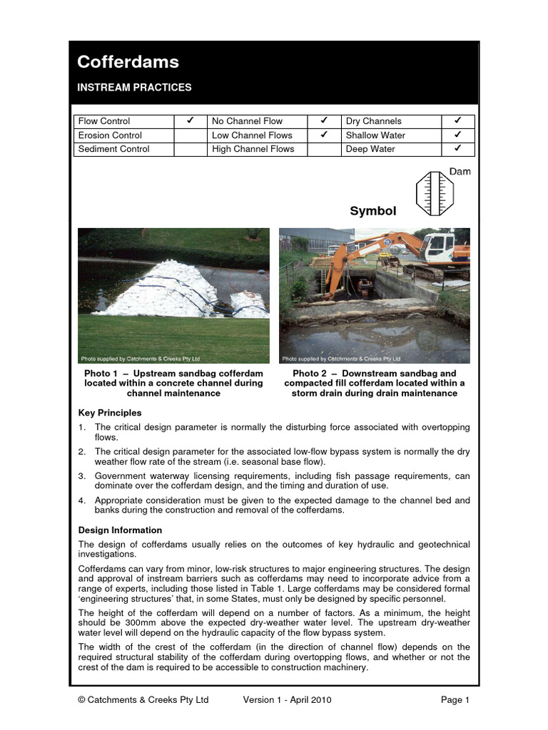 Cofferdam S | PDF | Dam | Stream