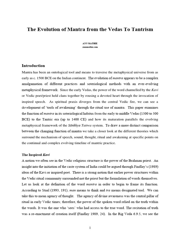 Evolution of Vedic Mantra Practices | PDF | Mantra | Vedas