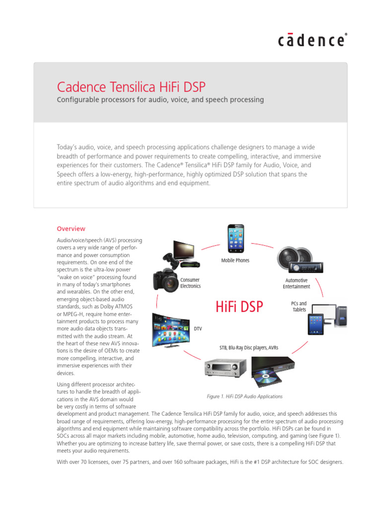Cadence Tensilica HiFi DSP Overview | PDF | Digital Signal Processor ...