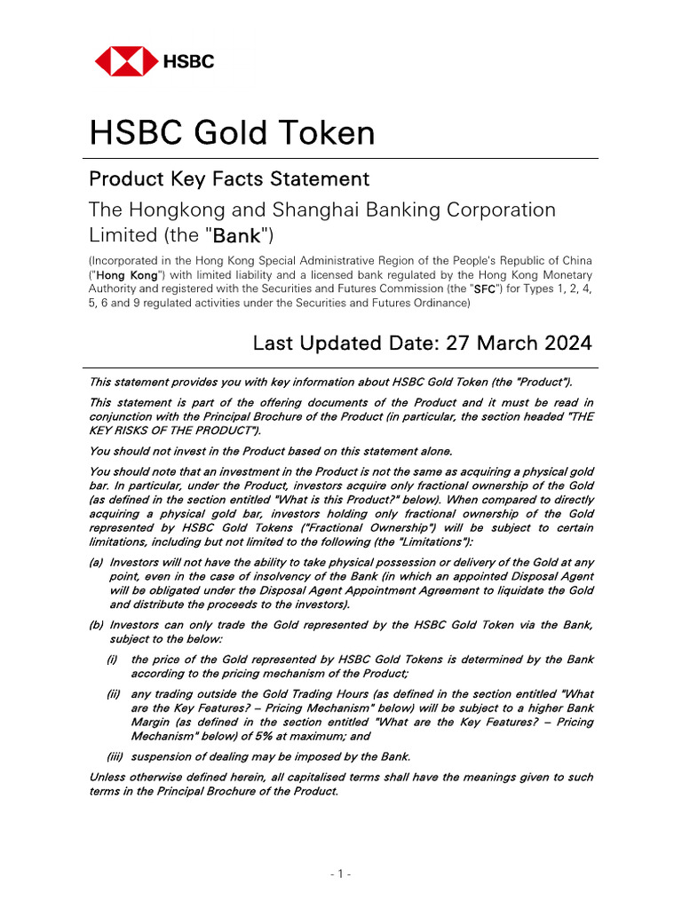 Bus816 Hsbc+Gold+Token Kfs Eng | PDF | Financial Risk | United States ...