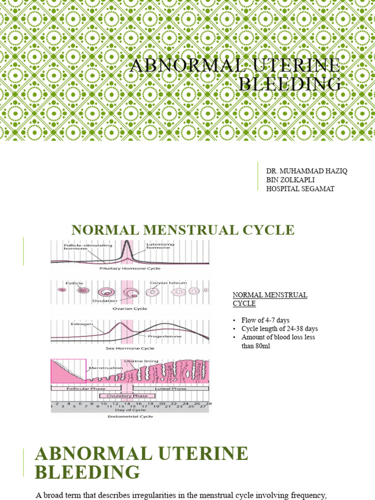 Abnormal Uterine Bleeding | PDF | Menstruation | Human Reproduction