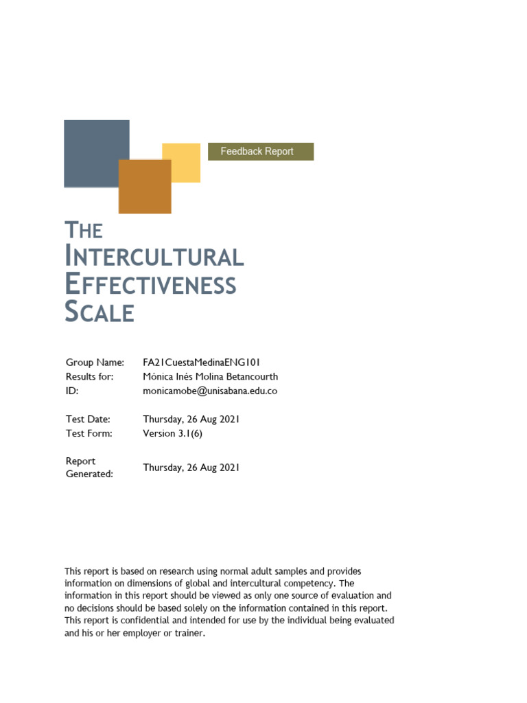 IES Intercultural Effectiveness Scale Monica-Iens Molina-Betancourth ...