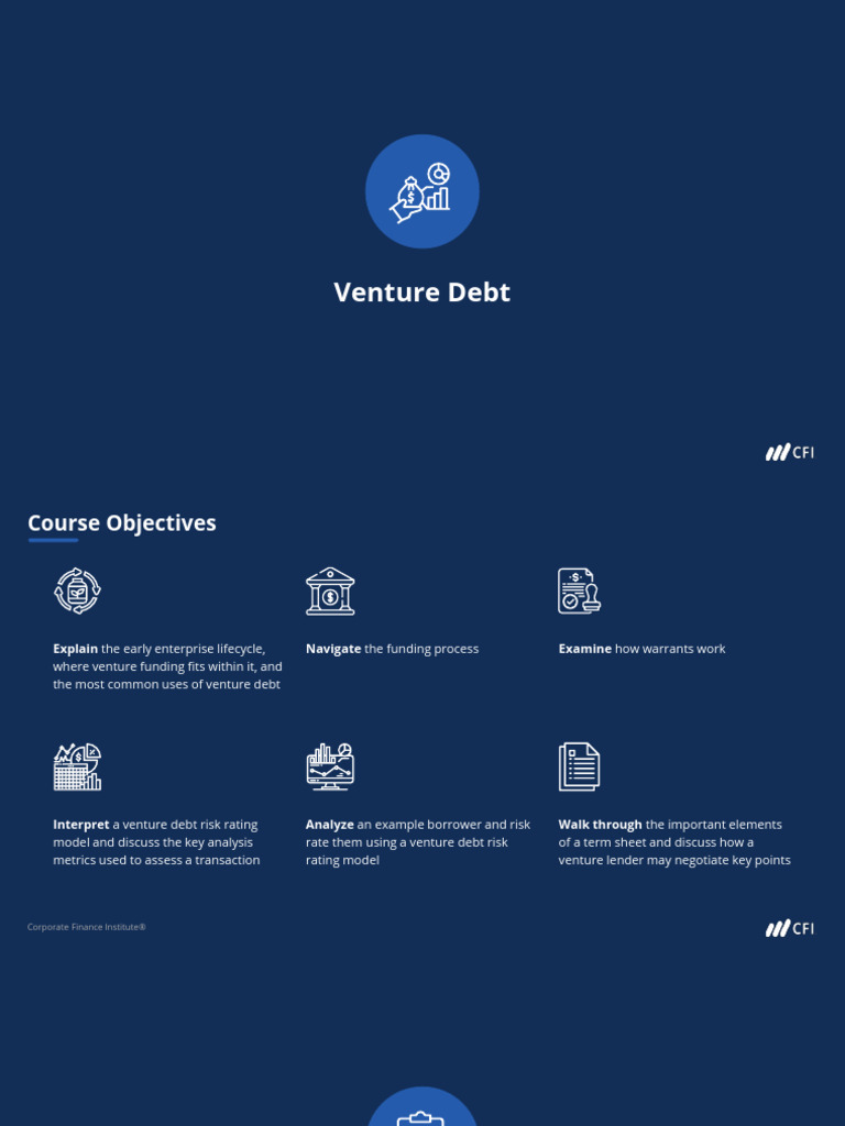Venture Debt Course Presentation | PDF | Stocks | Corporate Finance