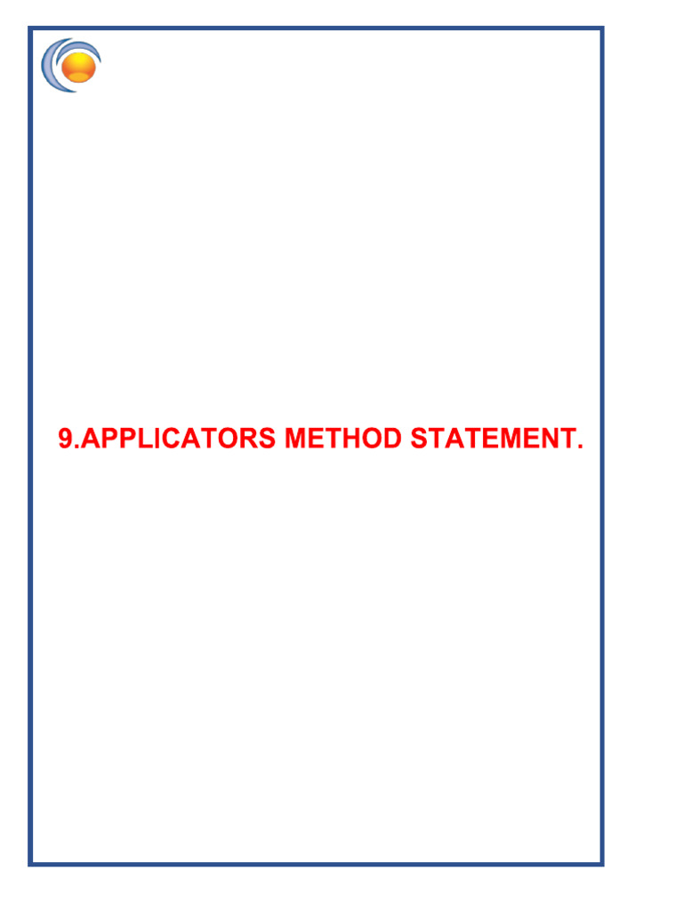 Method Statement | PDF