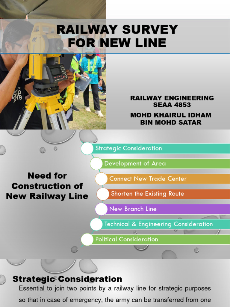 New Railway Line Survey and Planning | PDF | Surveying | Rail Transport