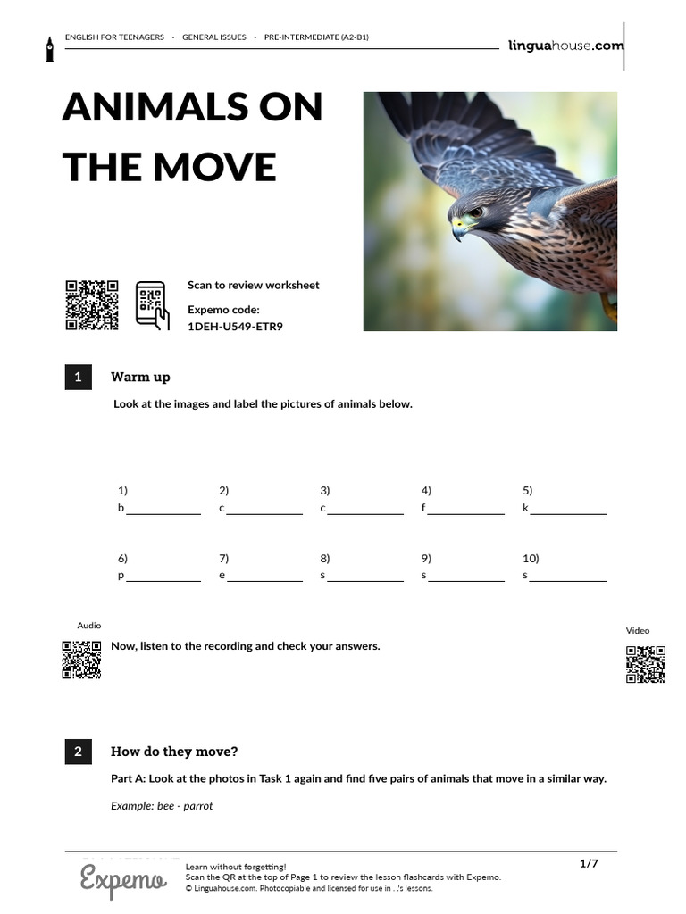 Animals On The Move British English Student | PDF | Adverb | Birds