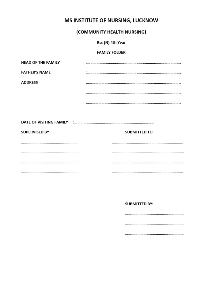 Family Assessment Form for Nursing Students | PDF | Toilet | Foods