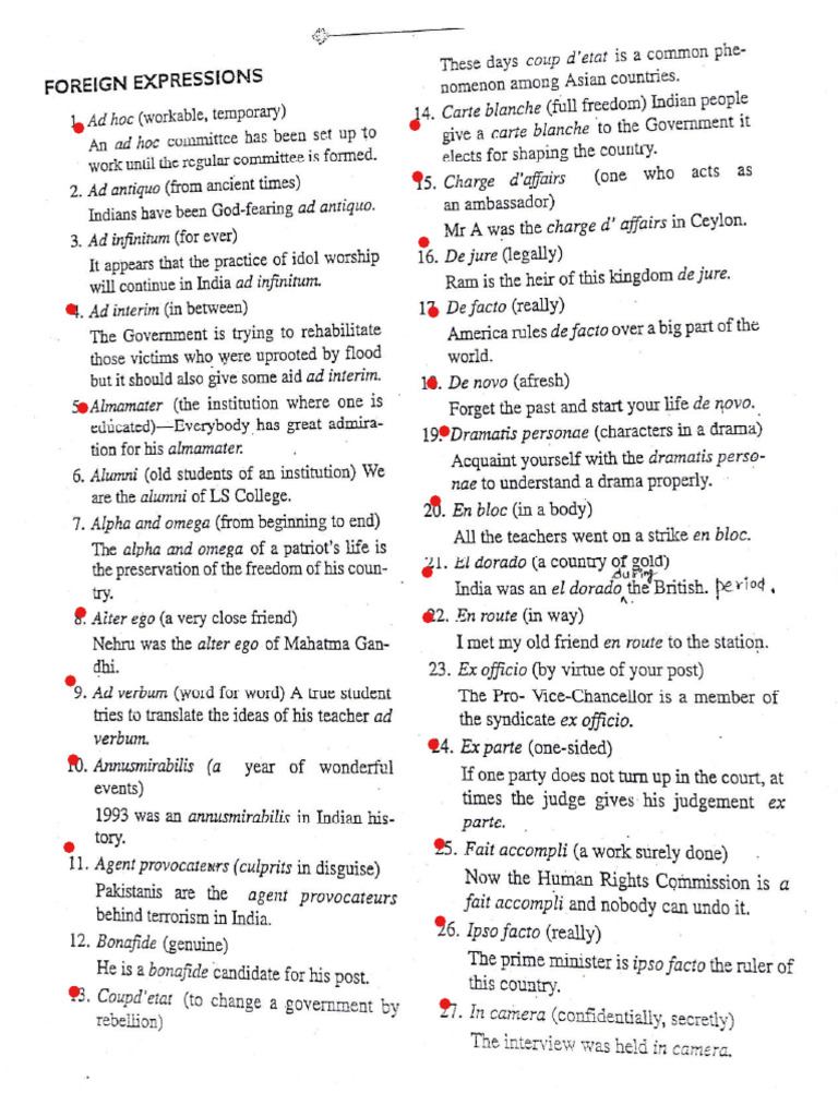 Foreign Expressions 1 | PDF