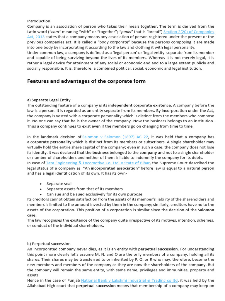 Company Intro Features Advantages and Classification | PDF ...
