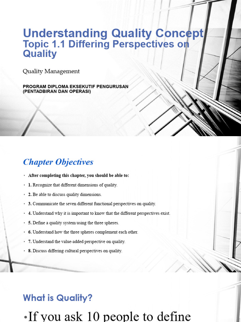Perspectives on Quality Management | PDF | Strategic Management ...