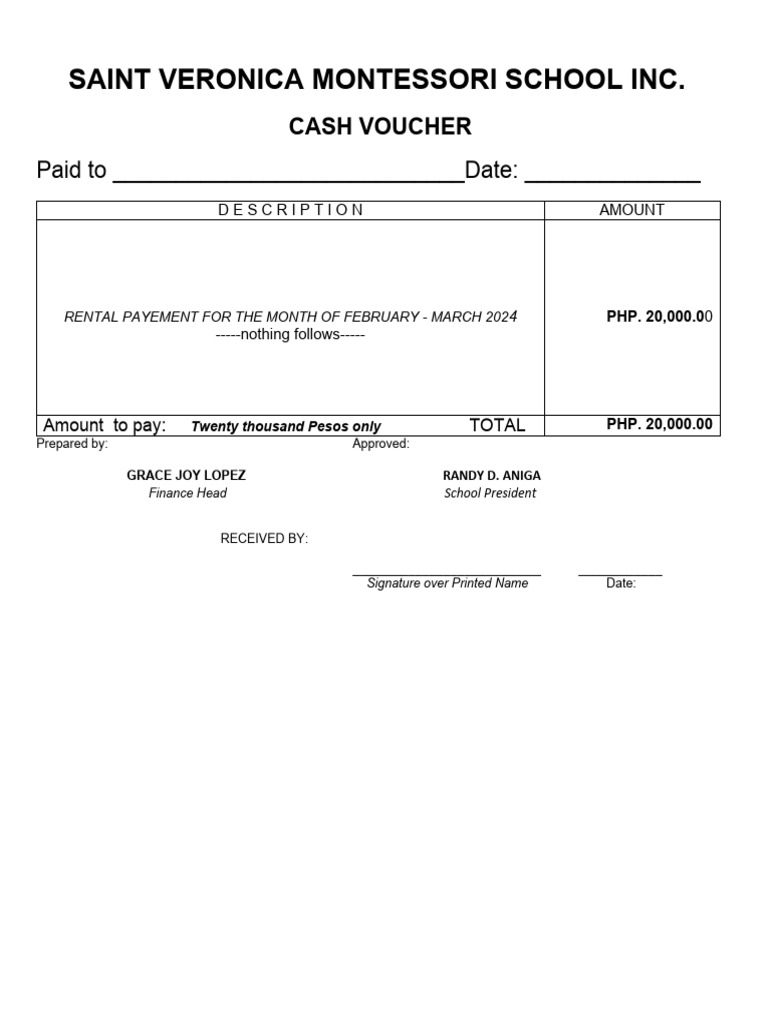 Cash Voucher 2024 | PDF