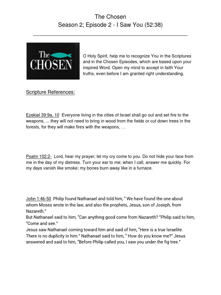 The Chosen - Season 2 Episode 2 | PDF | Bible | Jesus