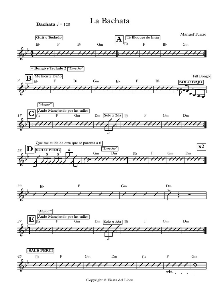 La Bachata - Manuel Turizo | PDF