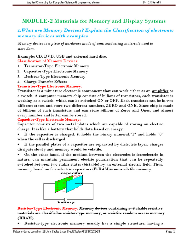 Module - 2 Solutions | PDF | Computer Memory | Capacitor