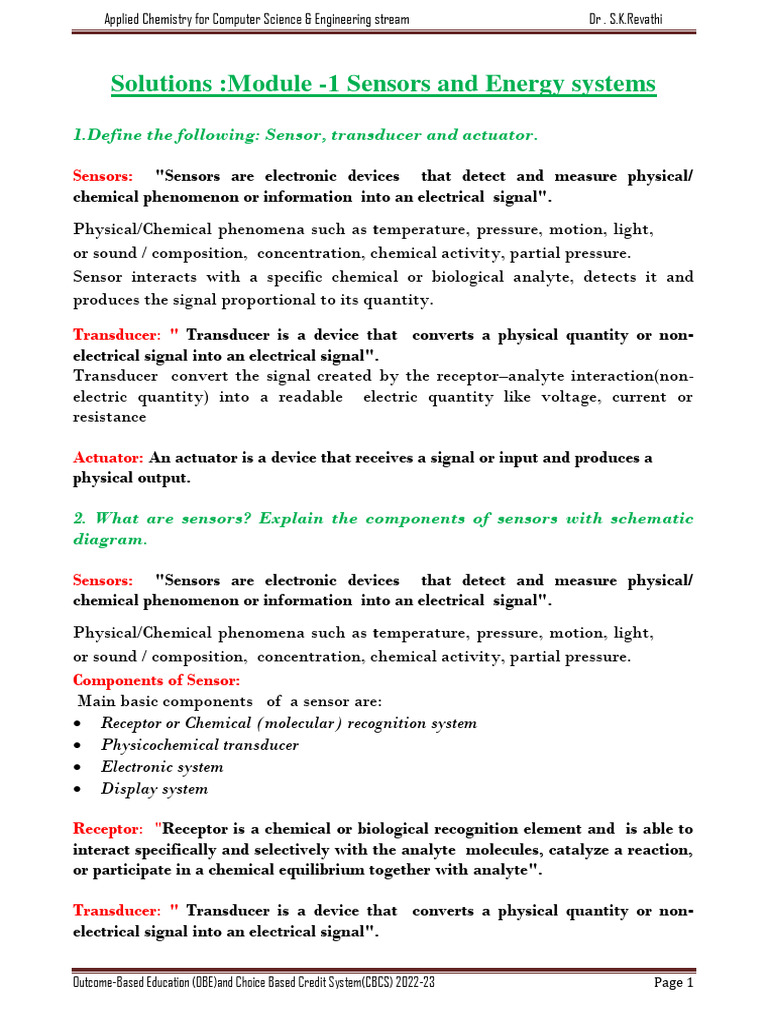 module -1 solutions | Download Free PDF | Lithium Ion Battery | Electrochemistry