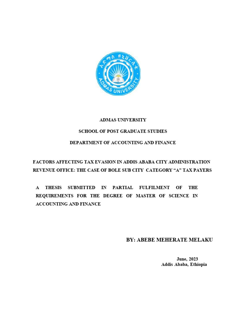 Abebe Mihretu Melaku | PDF | Taxes | Tax Evasion