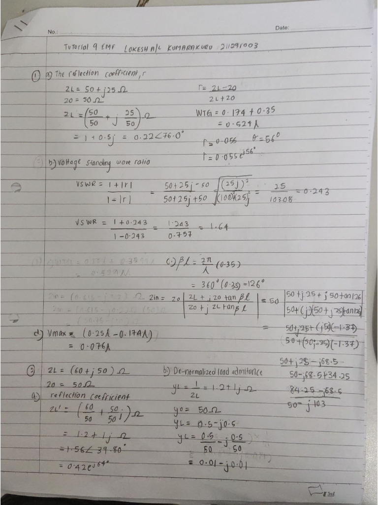 Emf Tutorial 9 | PDF